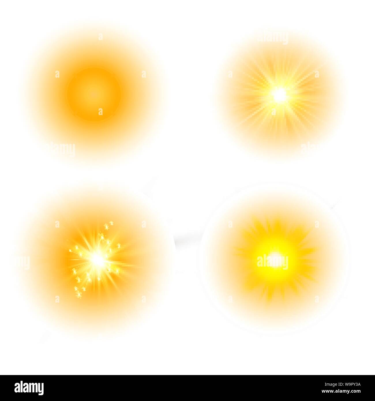 Glow light effect, explosion, glitter, spark, sun flash. Vector illustration Stock Vector Image ...
