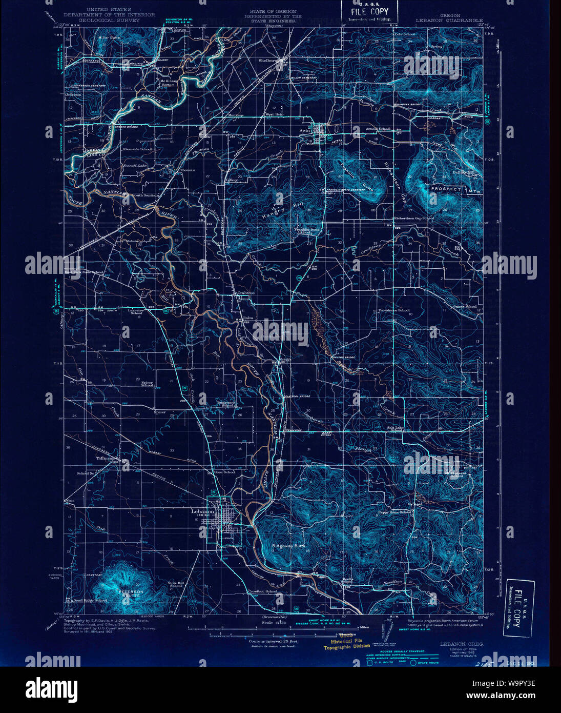 Lebanon oregon map hi-res stock photography and images - Alamy