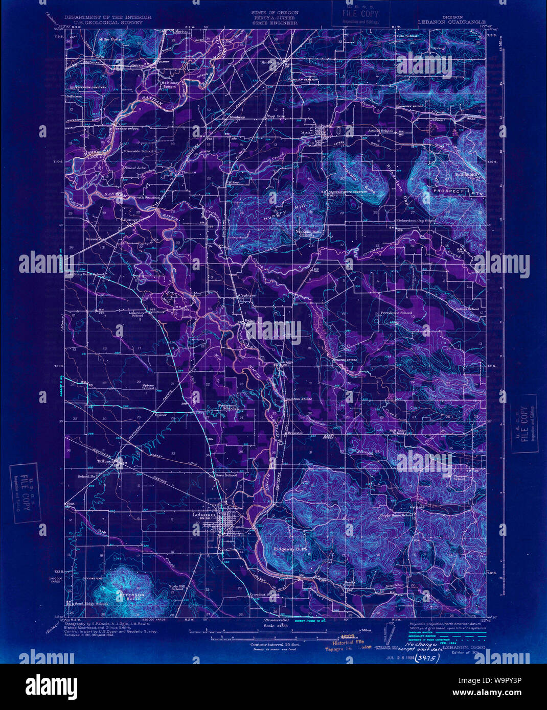 Lebanon oregon map hi-res stock photography and images - Alamy