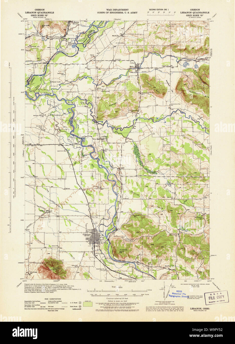 Lebanon oregon map hi-res stock photography and images - Alamy