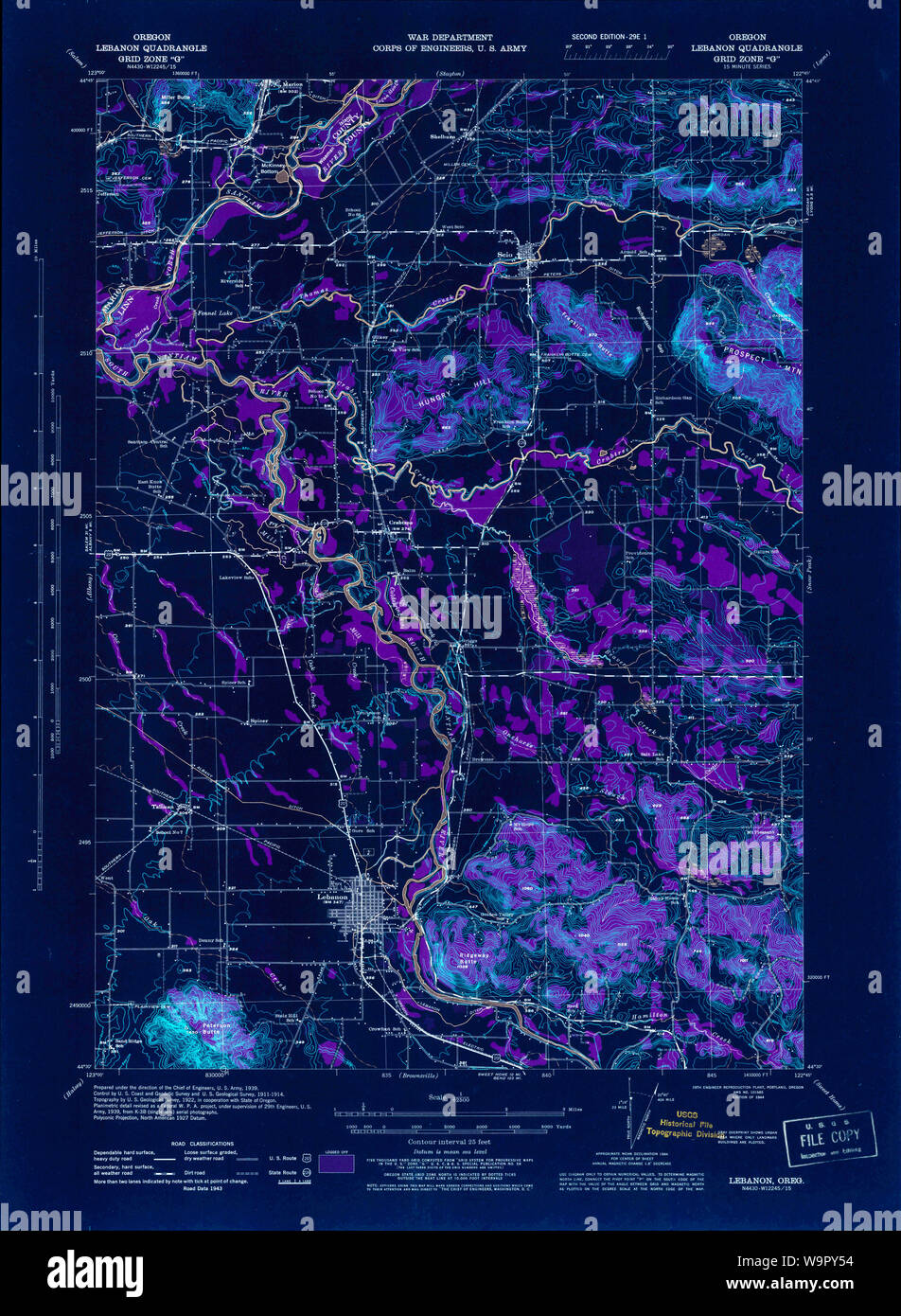 Map of lebanon oregon hi-res stock photography and images - Alamy