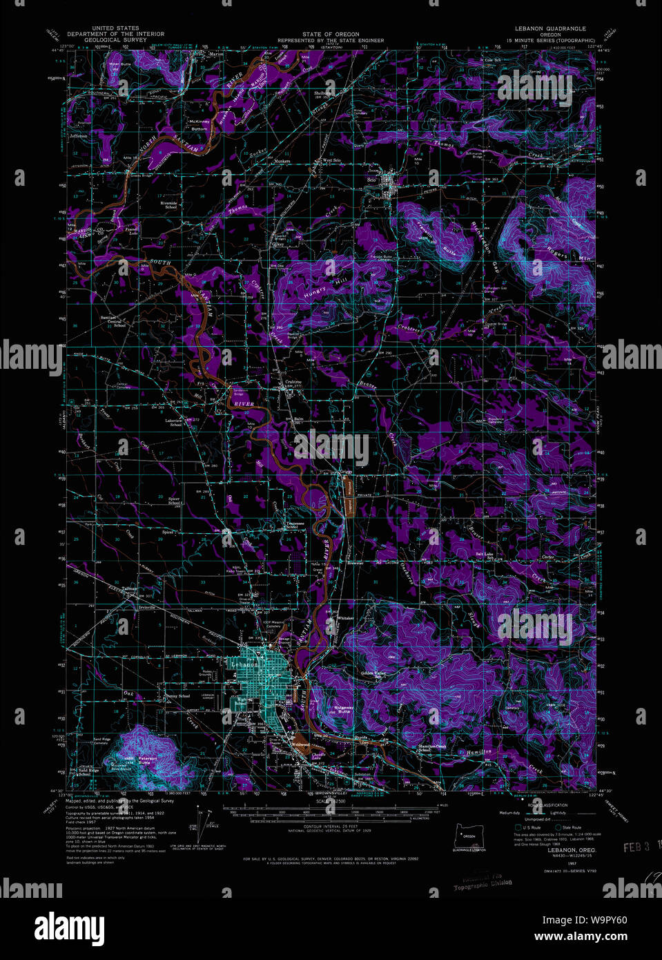 Lebanon oregon map hi-res stock photography and images - Alamy
