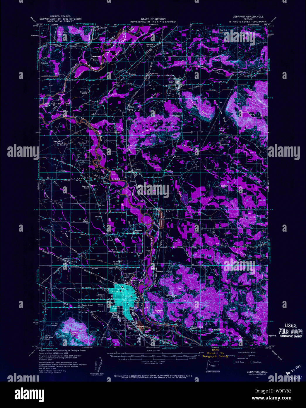 Lebanon oregon map hi-res stock photography and images - Alamy