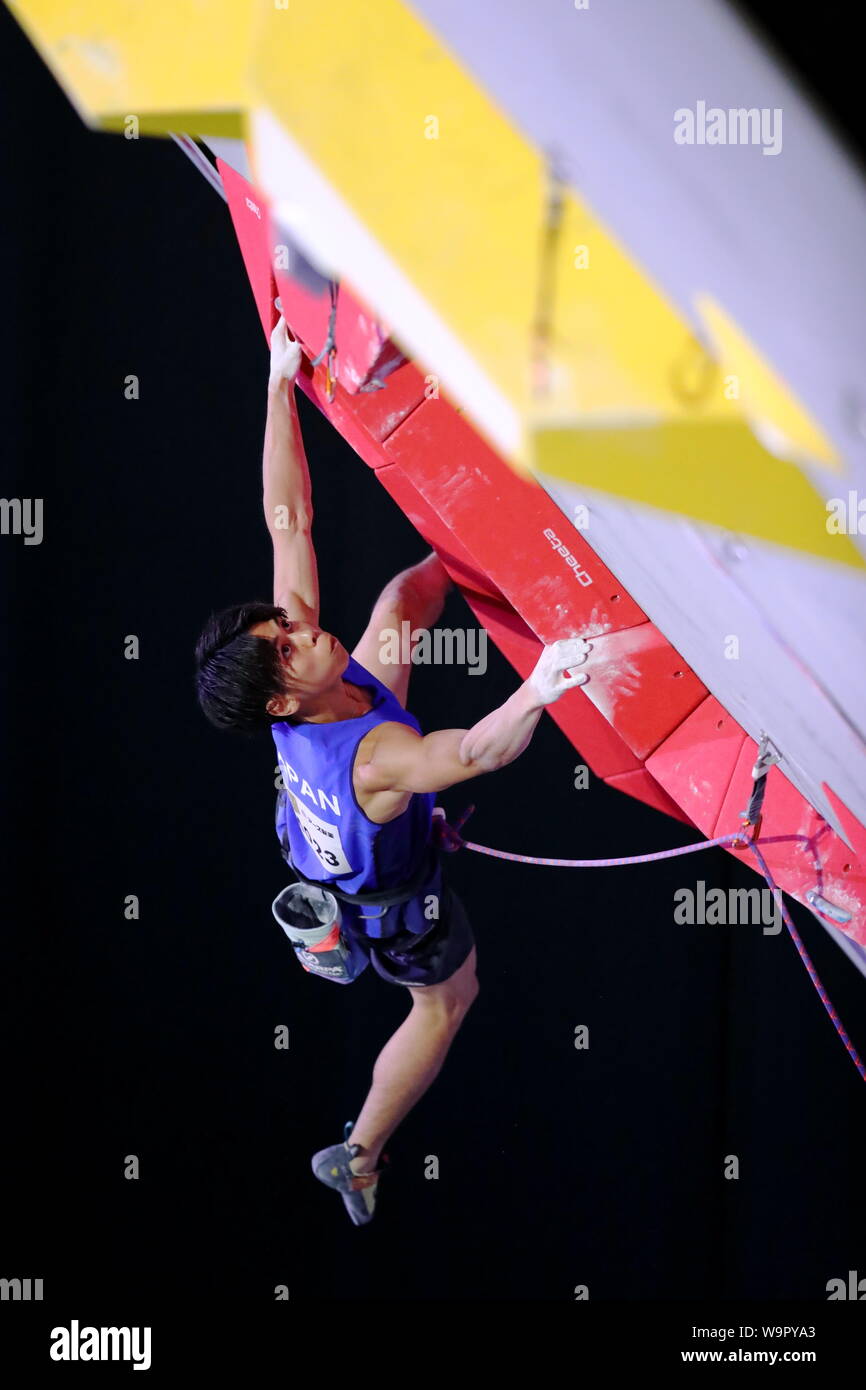 Tokyo, Japan. 15th Aug, 2019. Kai Harada (JPN) Sport Climbing : IFSC ...