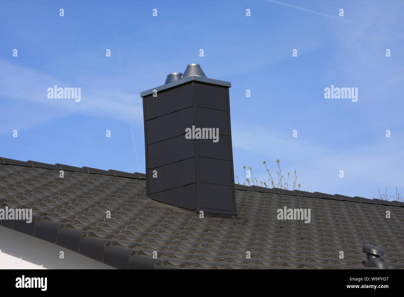 a chimney on the roof Stock Photo - Alamy