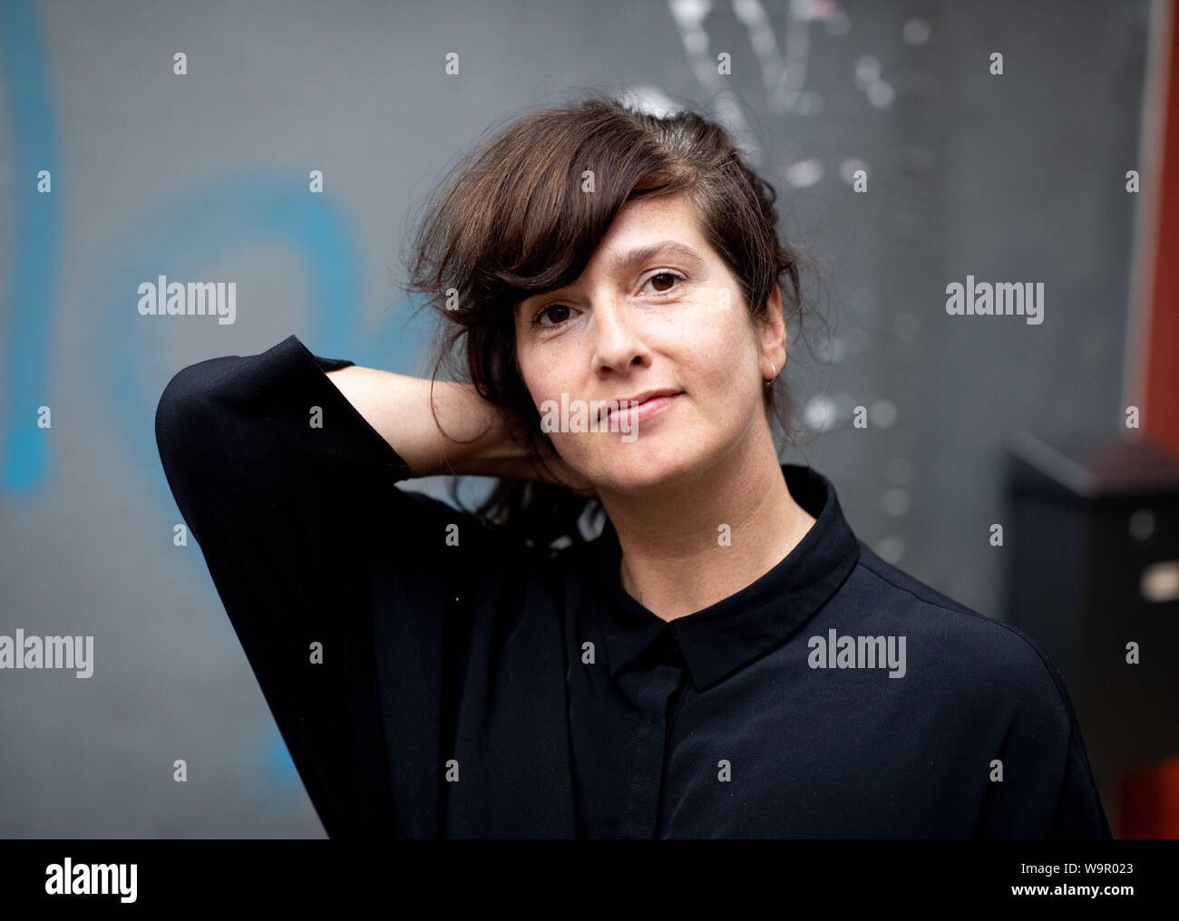 Hamburg, Germany. 05th Aug, 2019. Karen Köhler, author, looks into the ...