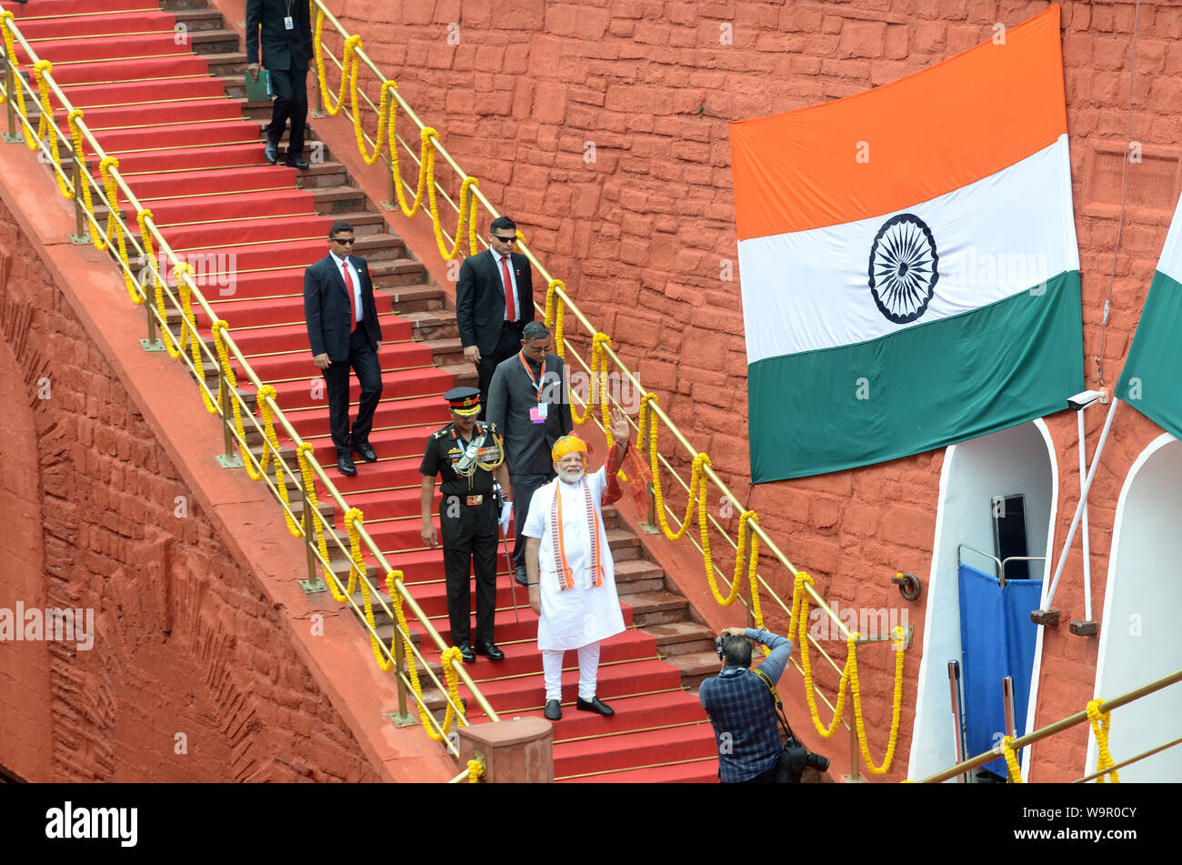 Indian prime minister narendra modi waves hi-res stock photography and ...