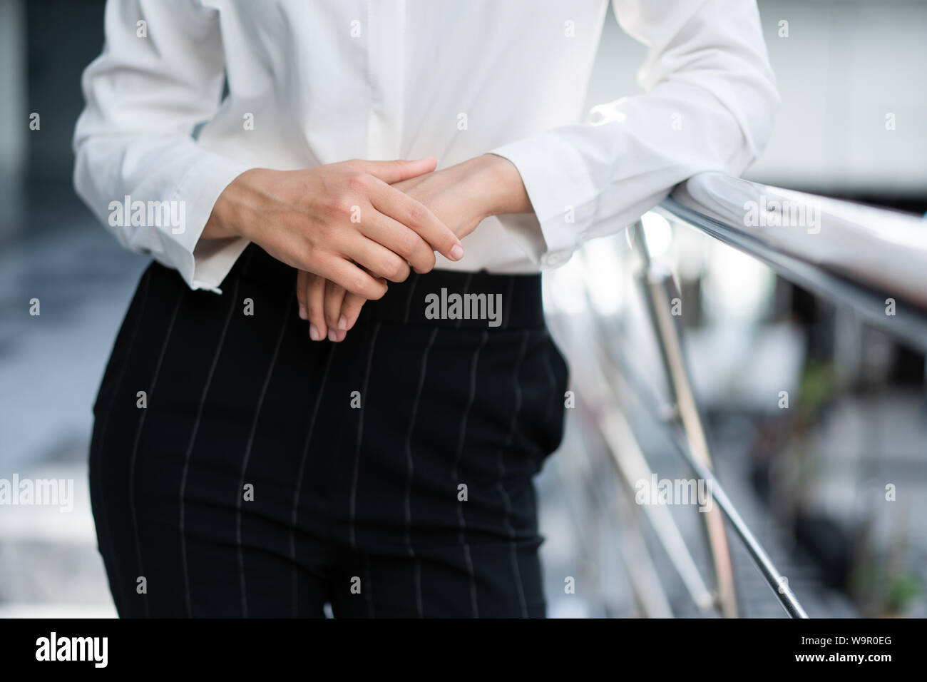 Young girl student at first job. First experience in career. Woman at ...