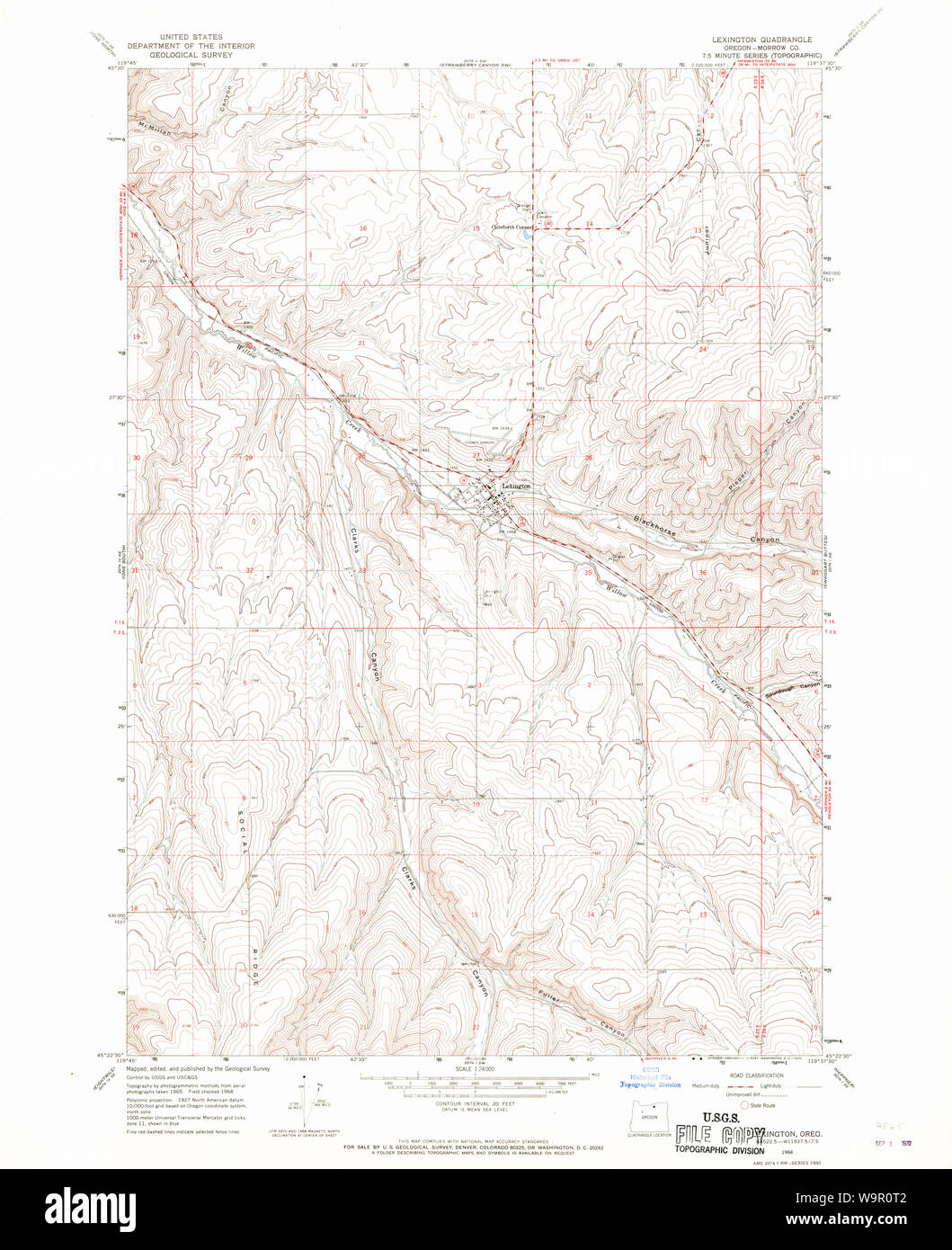 Lexington oregon map hi-res stock photography and images - Alamy