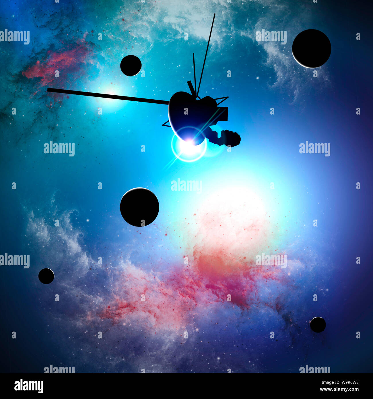 Exploration of new worlds, space and universe, new galaxies. Planets in ...