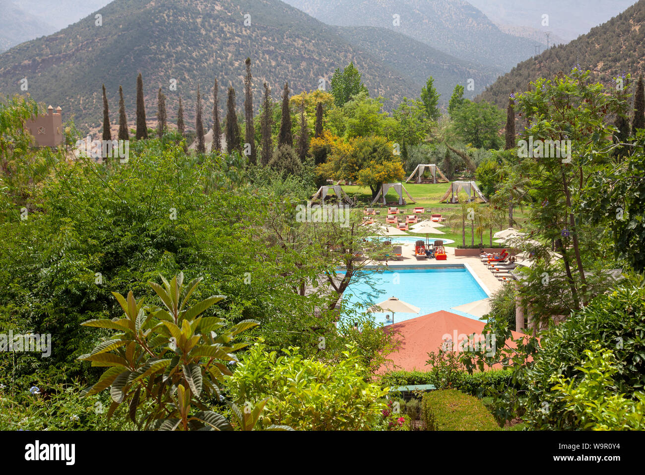 Kasbah Tamadot Retreat Grounds and Pool in Atlas Mountains near ...