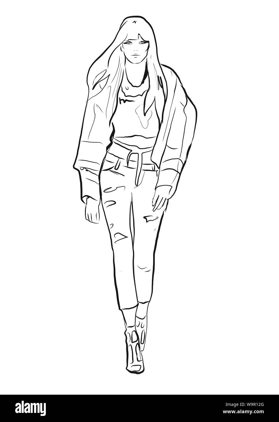 fashion illustration model Stock Photo - Alamy