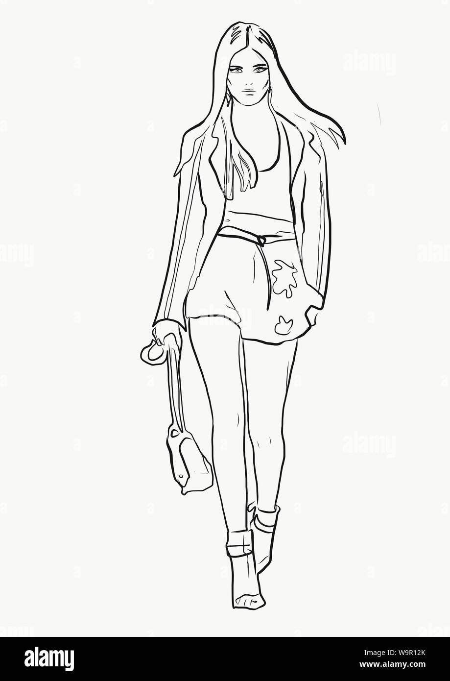 fashion illustration model Stock Photo - Alamy