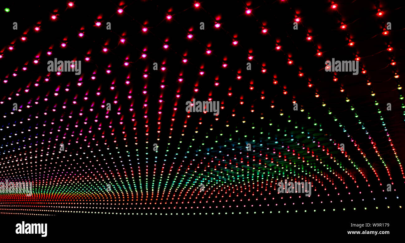 many colored led lights on black background Stock Photo - Alamy