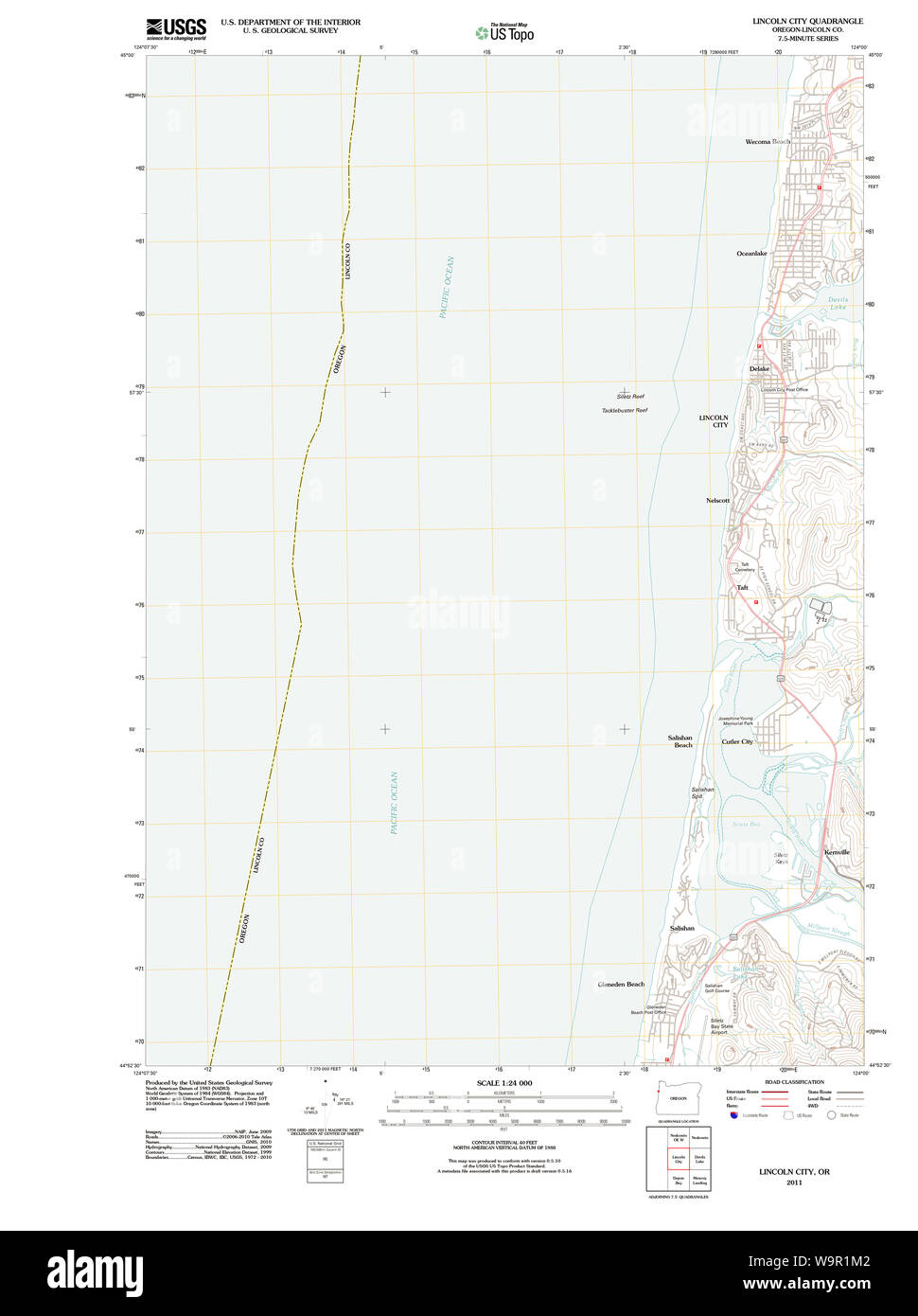 Map of lincoln city oregon Cut Out Stock Images & Pictures - Alamy