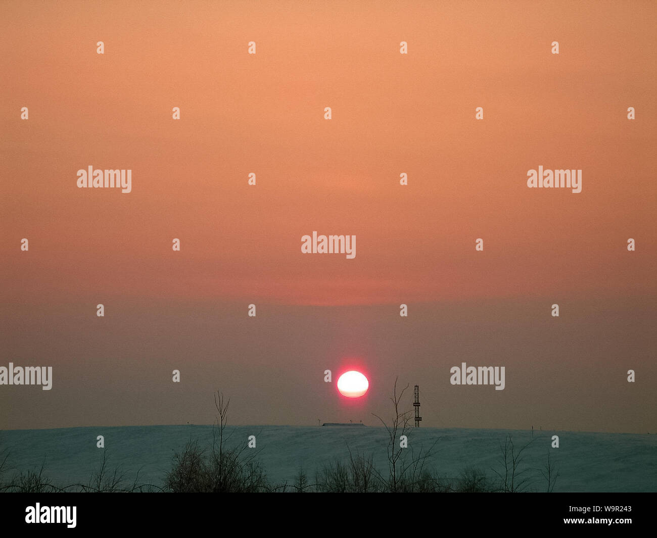 Landscape of the sunset. Beautiful sky. The colors of sunset Stock ...