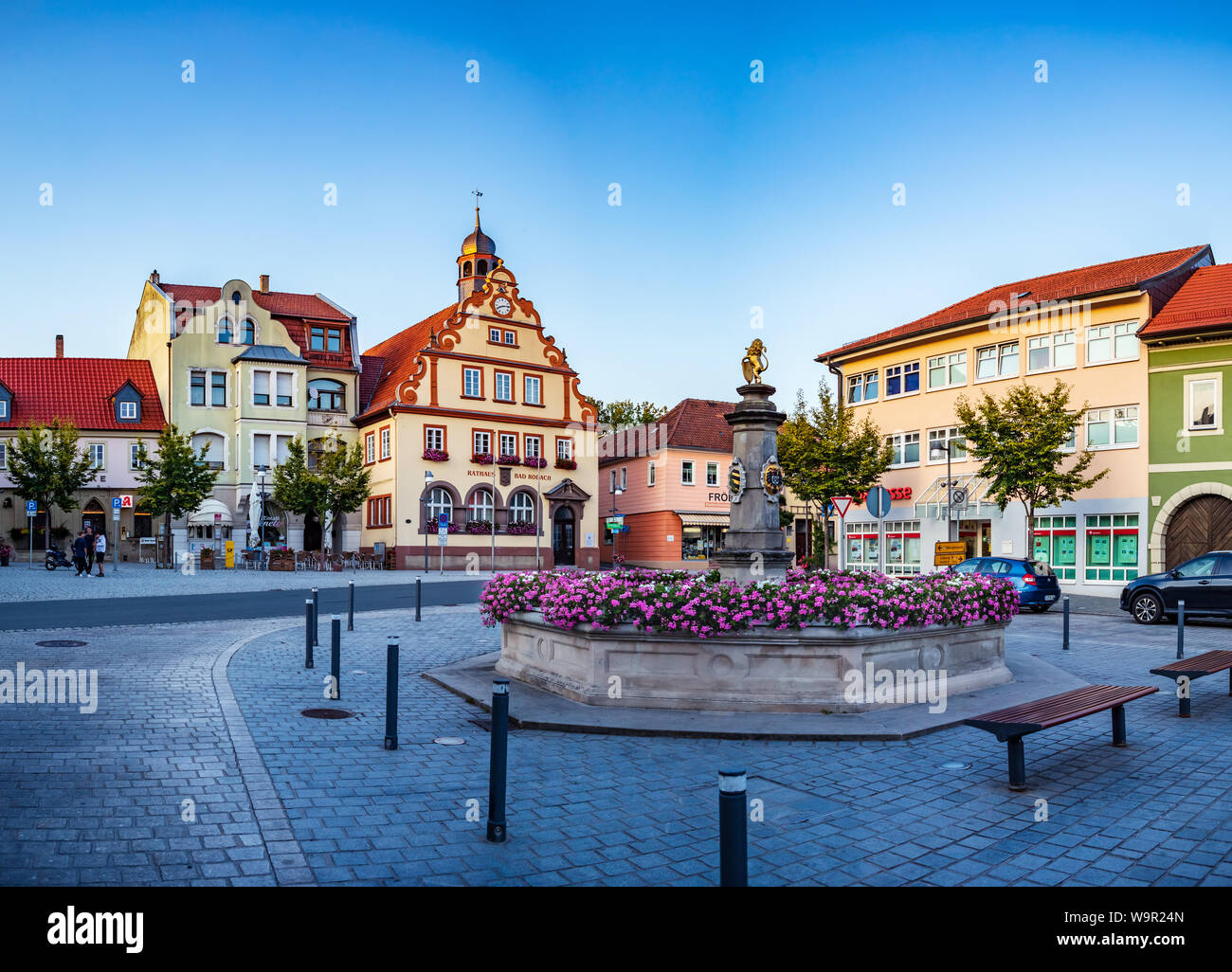 BAD RODACH, GERMANY - CIRCA AUGUST, 2019: The Marktplatz and city hall ...