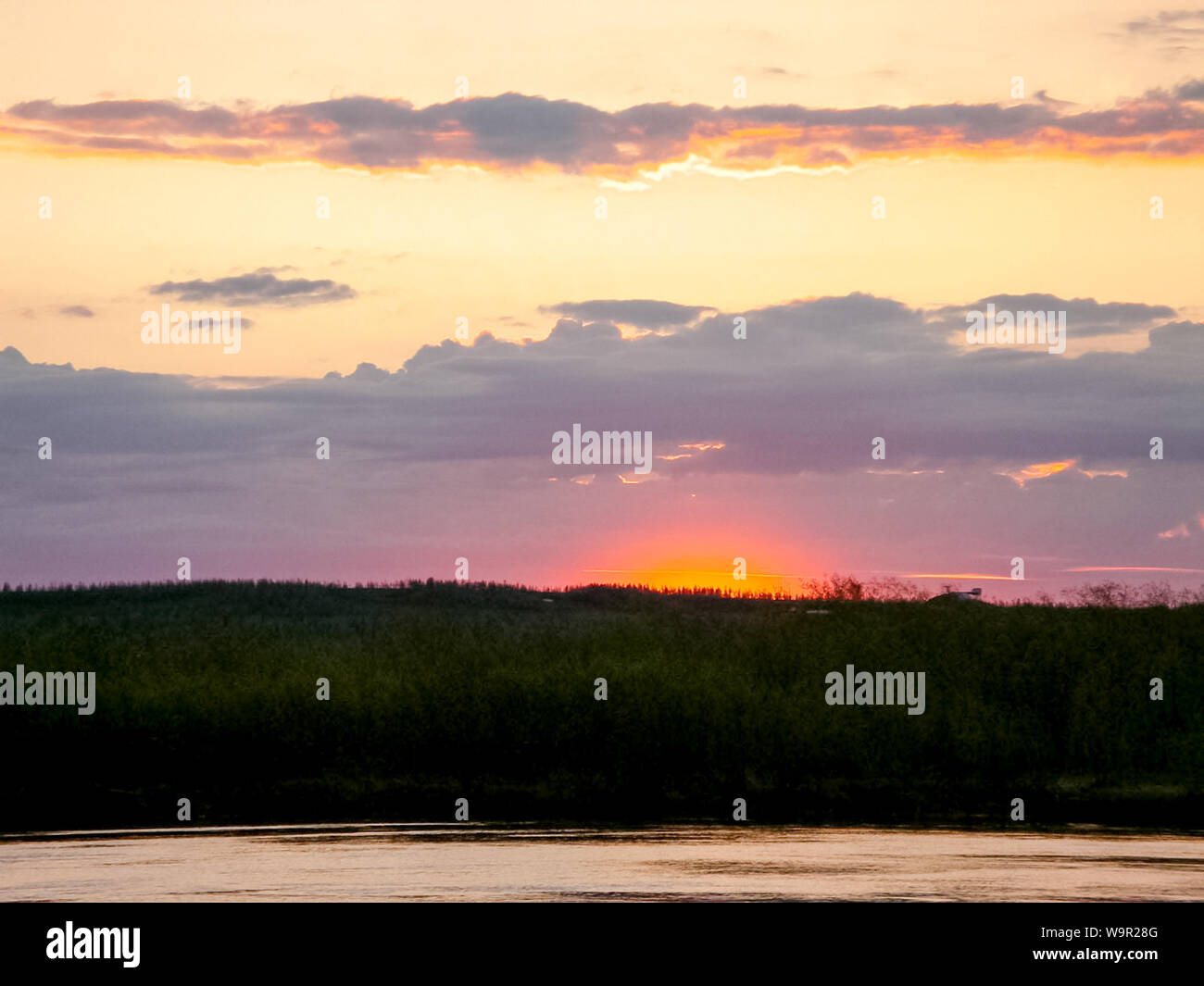 Landscape of the sunset. Beautiful sky. The colors of sunset Stock ...