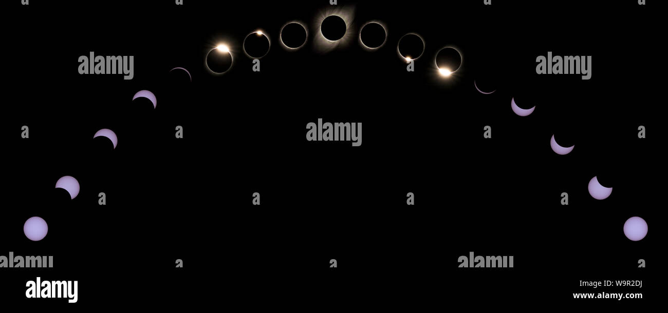 Total Solar Eclipse Sequence From Full Sun Through Totality And Back ...