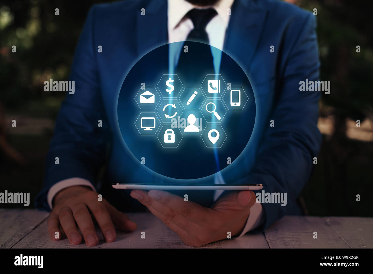 Connecting people on the internet, social network connection. pointing ...