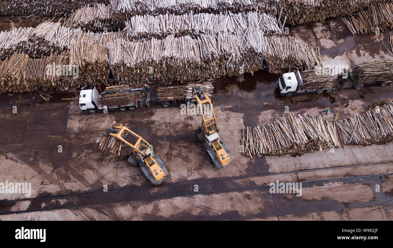 woodworking enterprise top view aerial photography with drone Stock ...