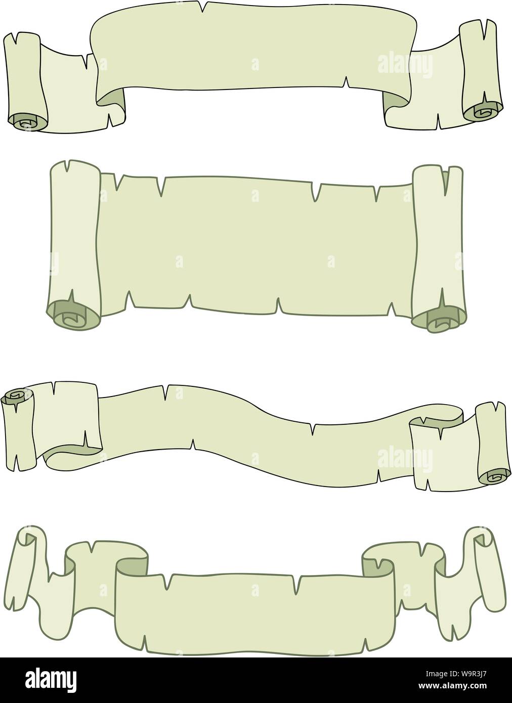 Vector set - four antique scrolls Stock Vector Image & Art - Alamy