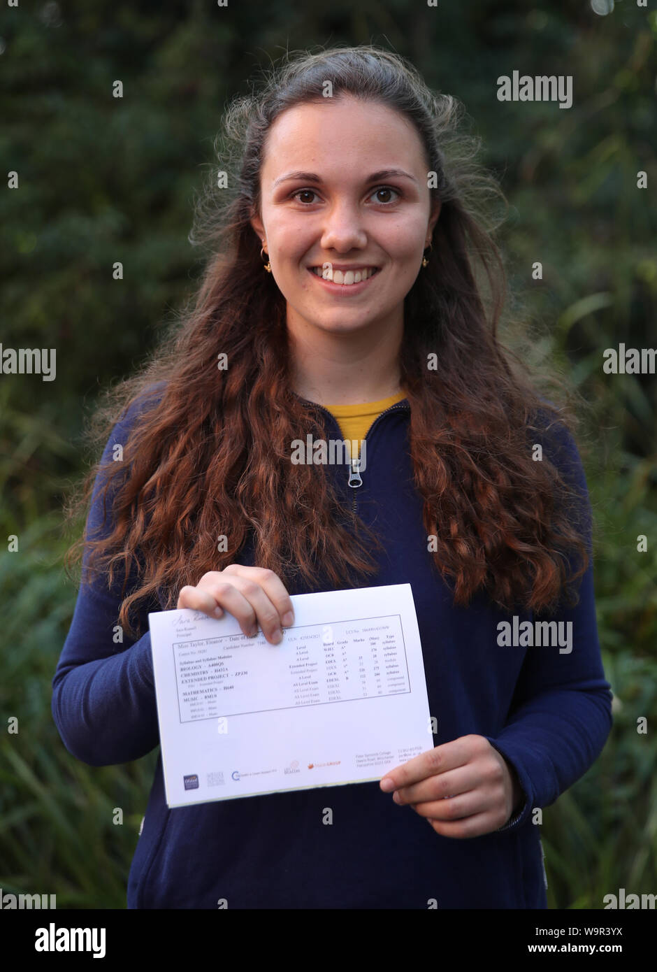 Eleanor Taylor, 18 with her A level results at Peter Symonds College in ...