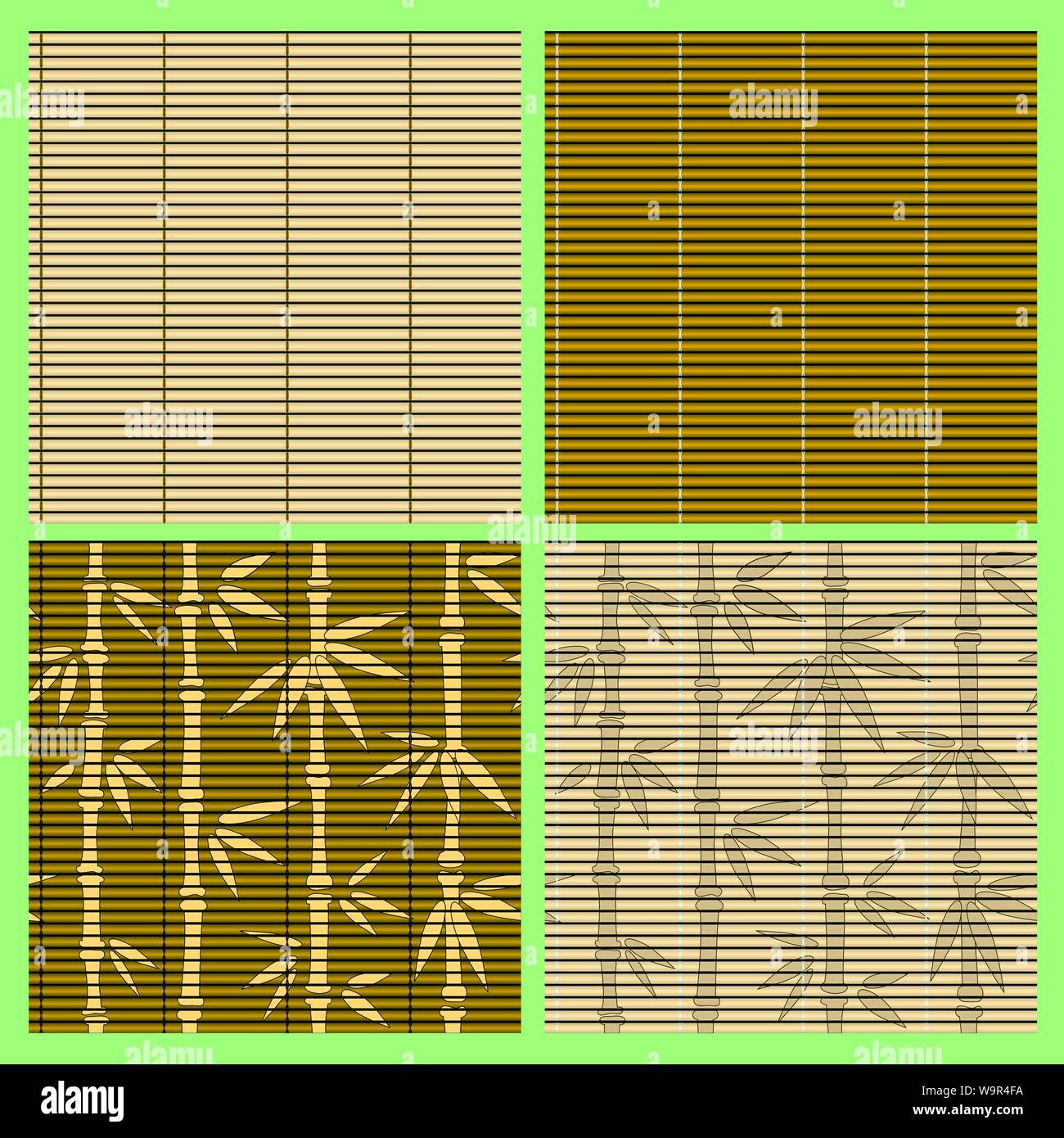 Vector collection of seamless bamboo patterns Stock Vector Image & Art ...