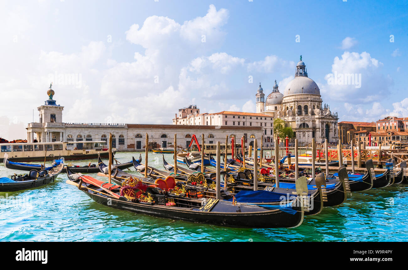 Grand Canal and Basilica Santa Maria della Salute, Venice, Italy Stock ...