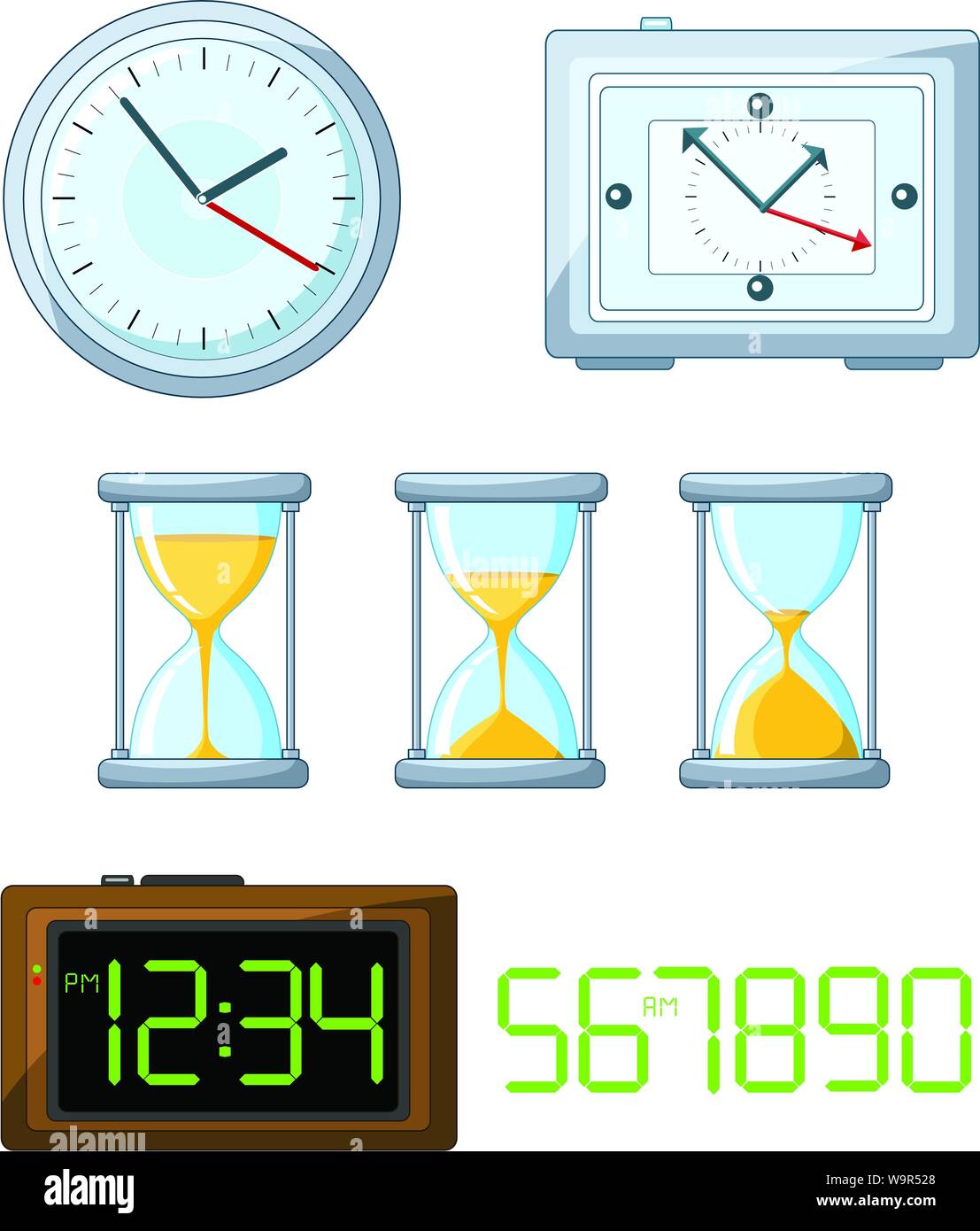 Collection of four vector clock Stock Vector Image & Art - Alamy