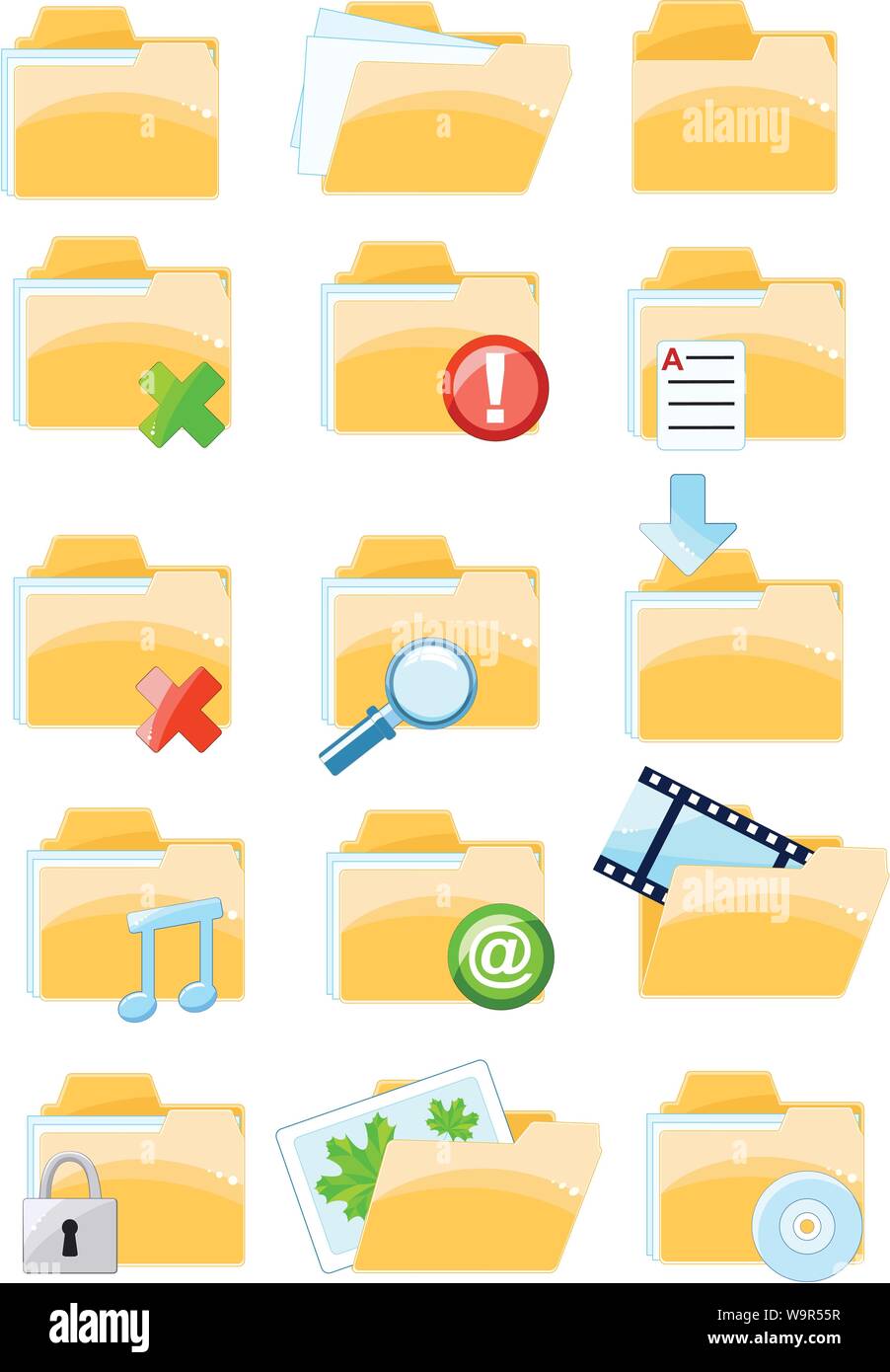 Collection of vector folder icons for design Stock Vector Image & Art ...