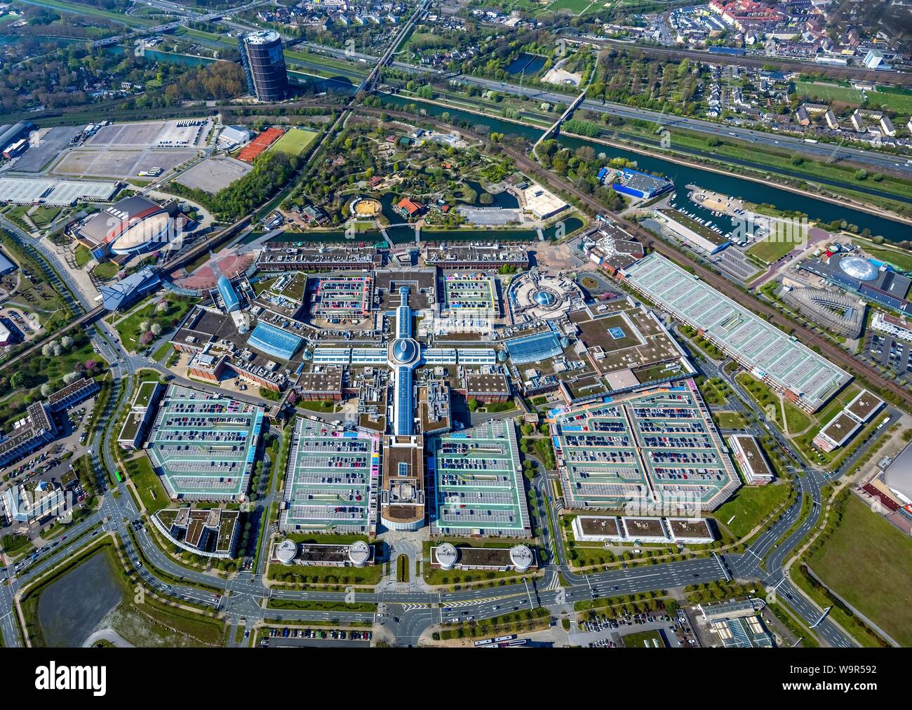 Aerial view, CENTRO shopping centre, Oberhausen, North Rhine-Westphalia ...