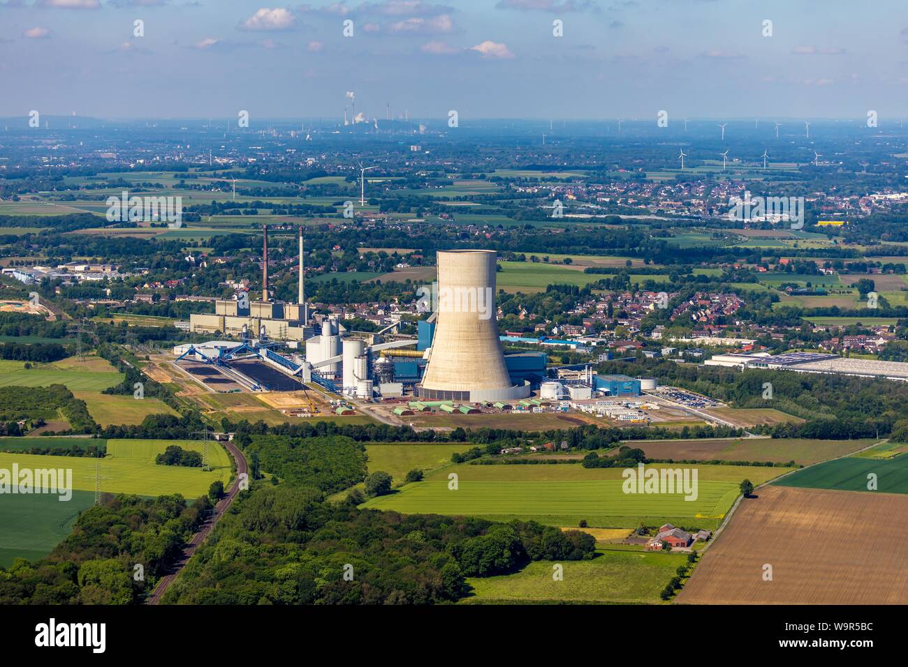Aerial view, EON power plant Datteln 4, Datteln, Ruhr area, North Rhine ...