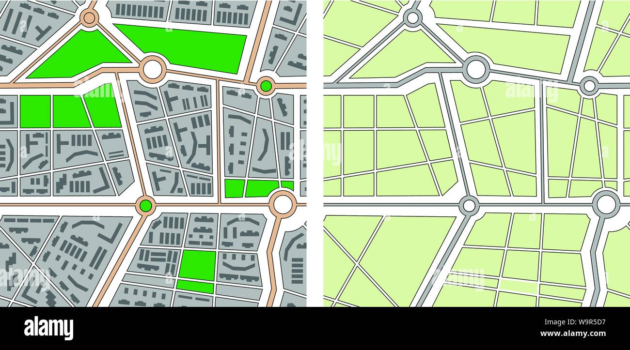 Collection of seamless vector patterns - city map Stock Vector Image ...