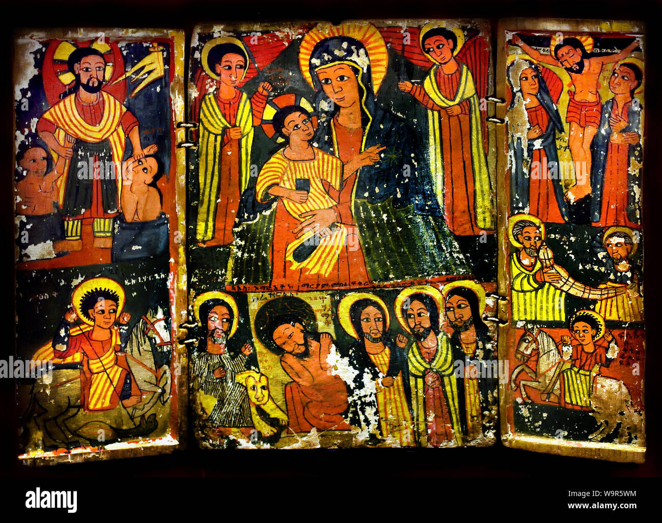 Virgin triptych with the child (scenes the Passion of the Christ and the descent with the limbs ...