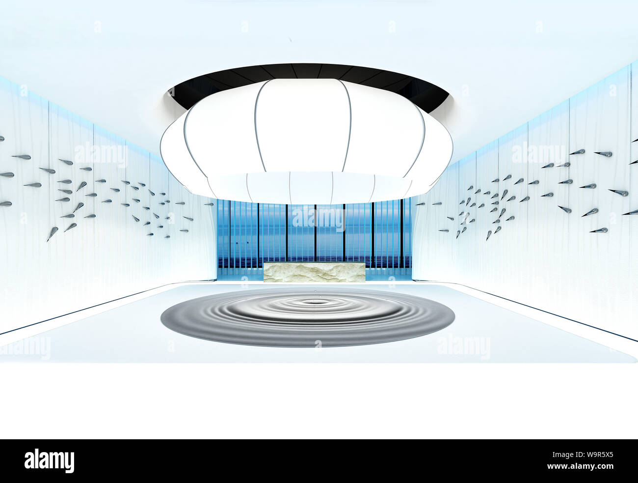 3d render of luxury hotel lobby reception Stock Photo - Alamy