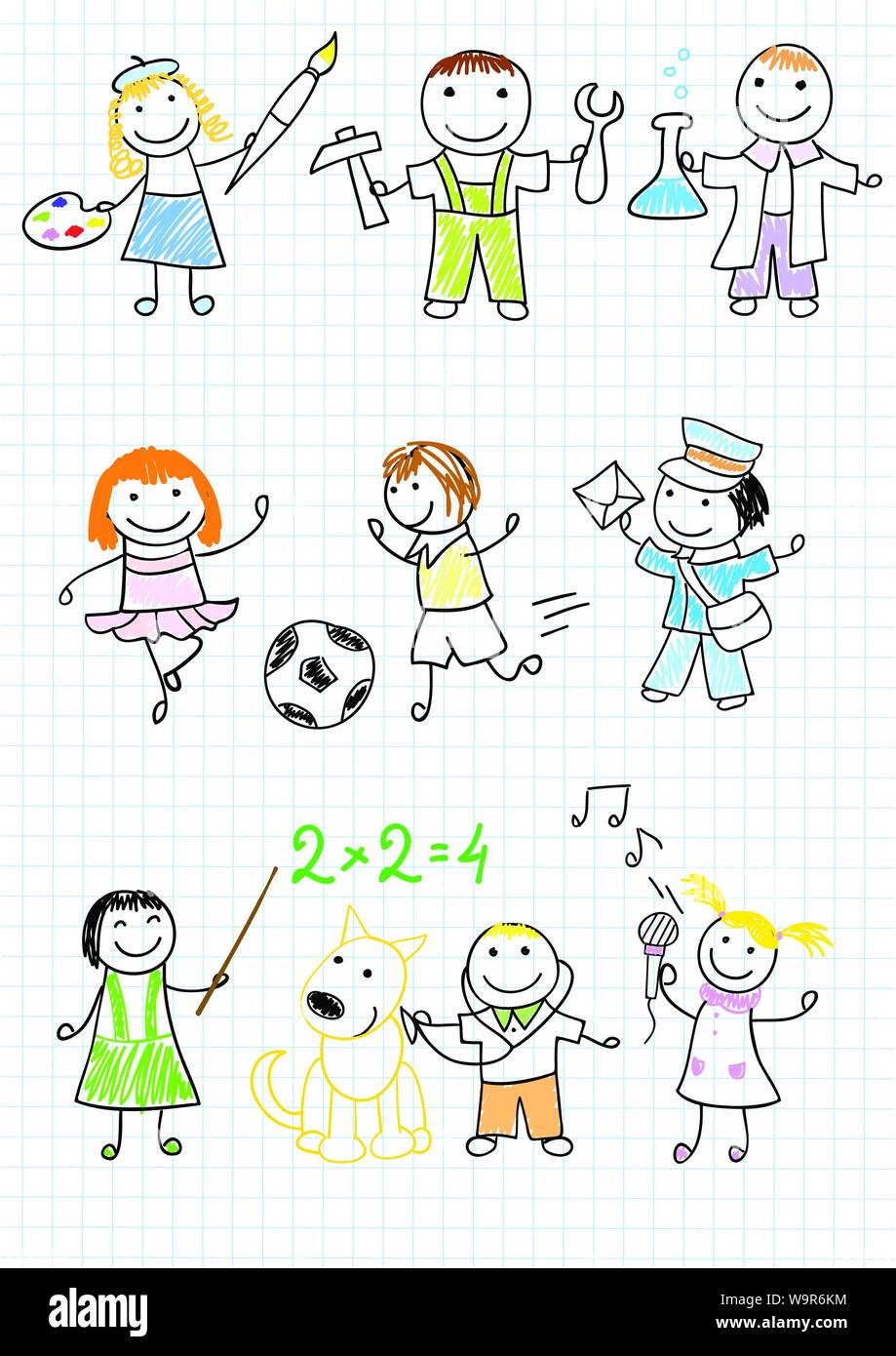 Girl child playing doctor Stock Vector Images - Alamy