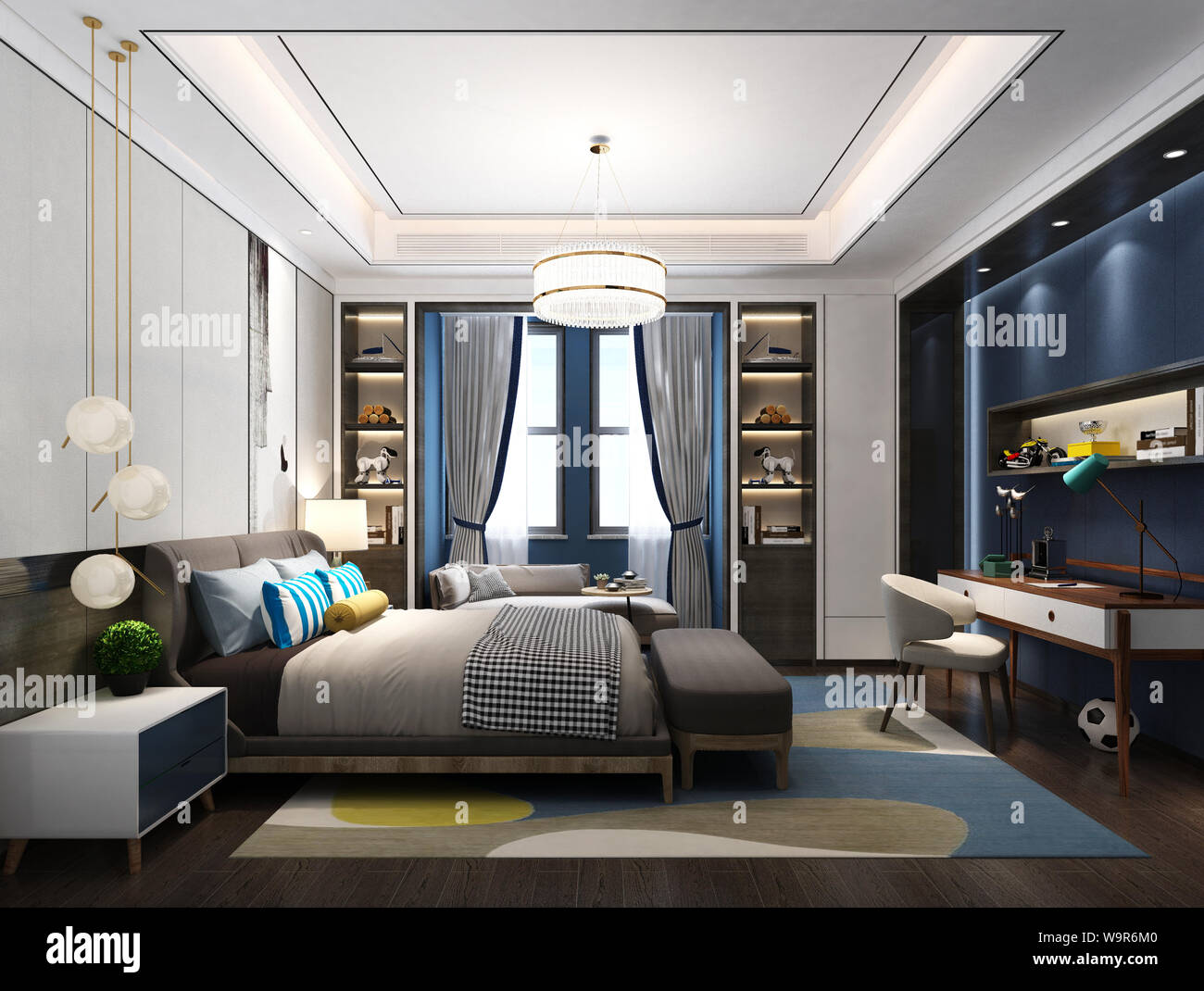 3d render of modern hotel room Stock Photo - Alamy
