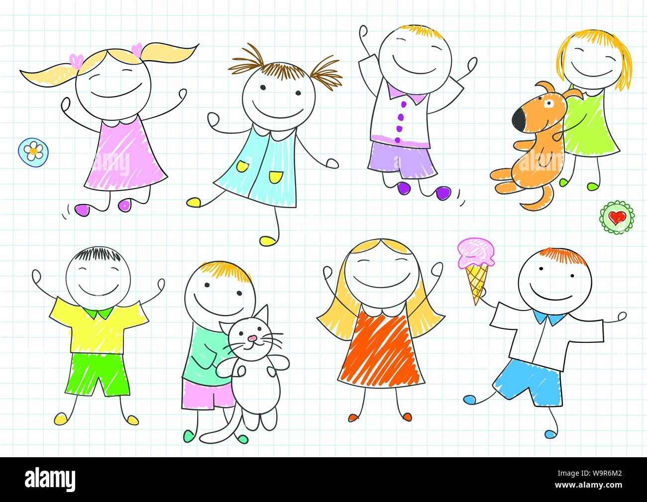 Girl And Boy Simple Sketch