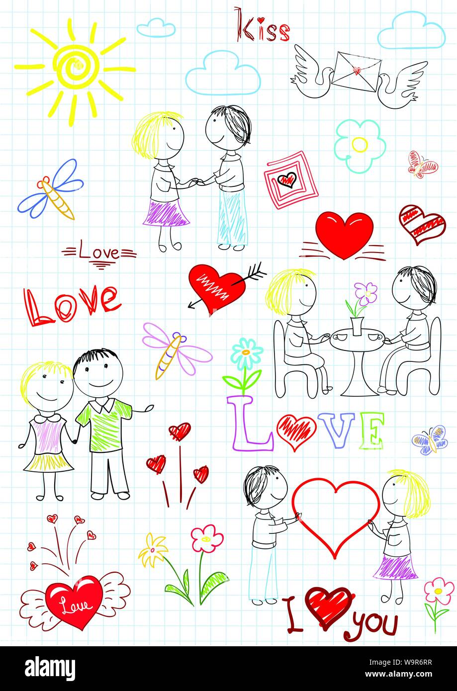 The notebook kiss Stock Vector Images - Alamy