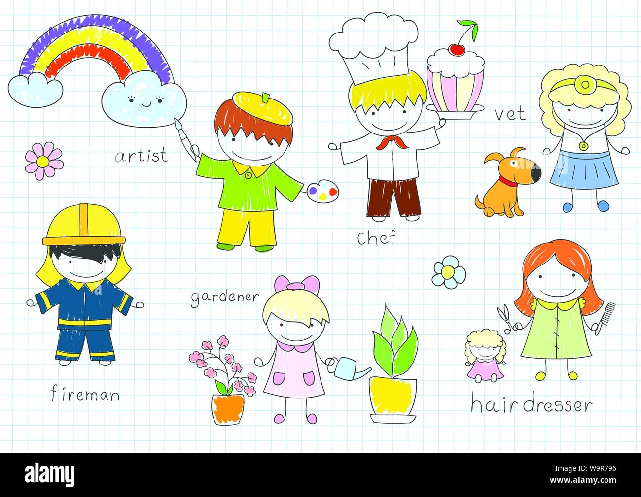 Fireman child drawing hi-res stock photography and images - Alamy