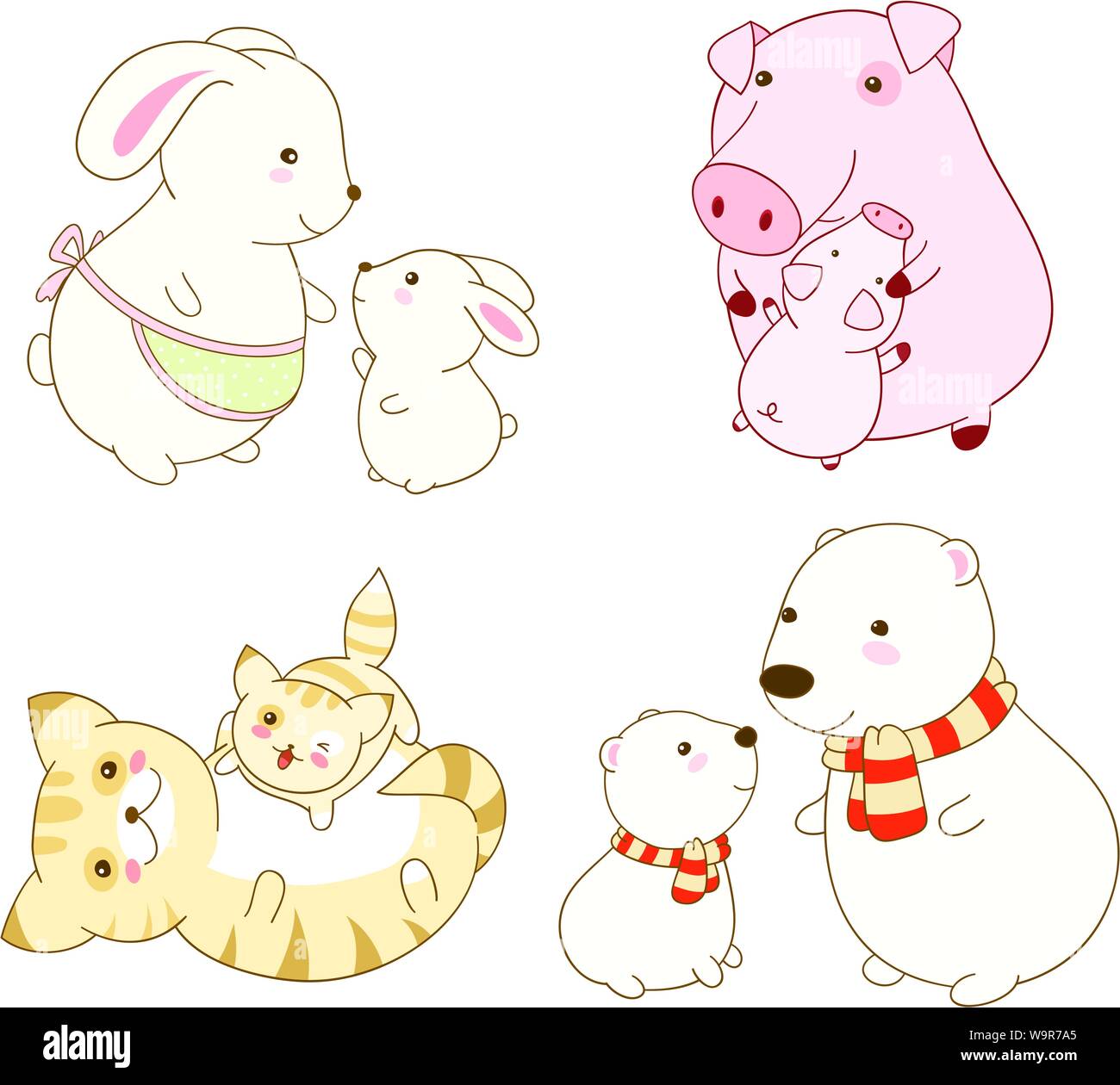 Bear mom and cub illustration hi-res stock photography and images - Alamy