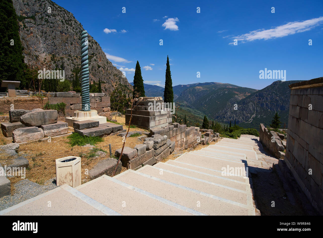 Sacred Way at Delphi in Greece Stock Photo - Alamy