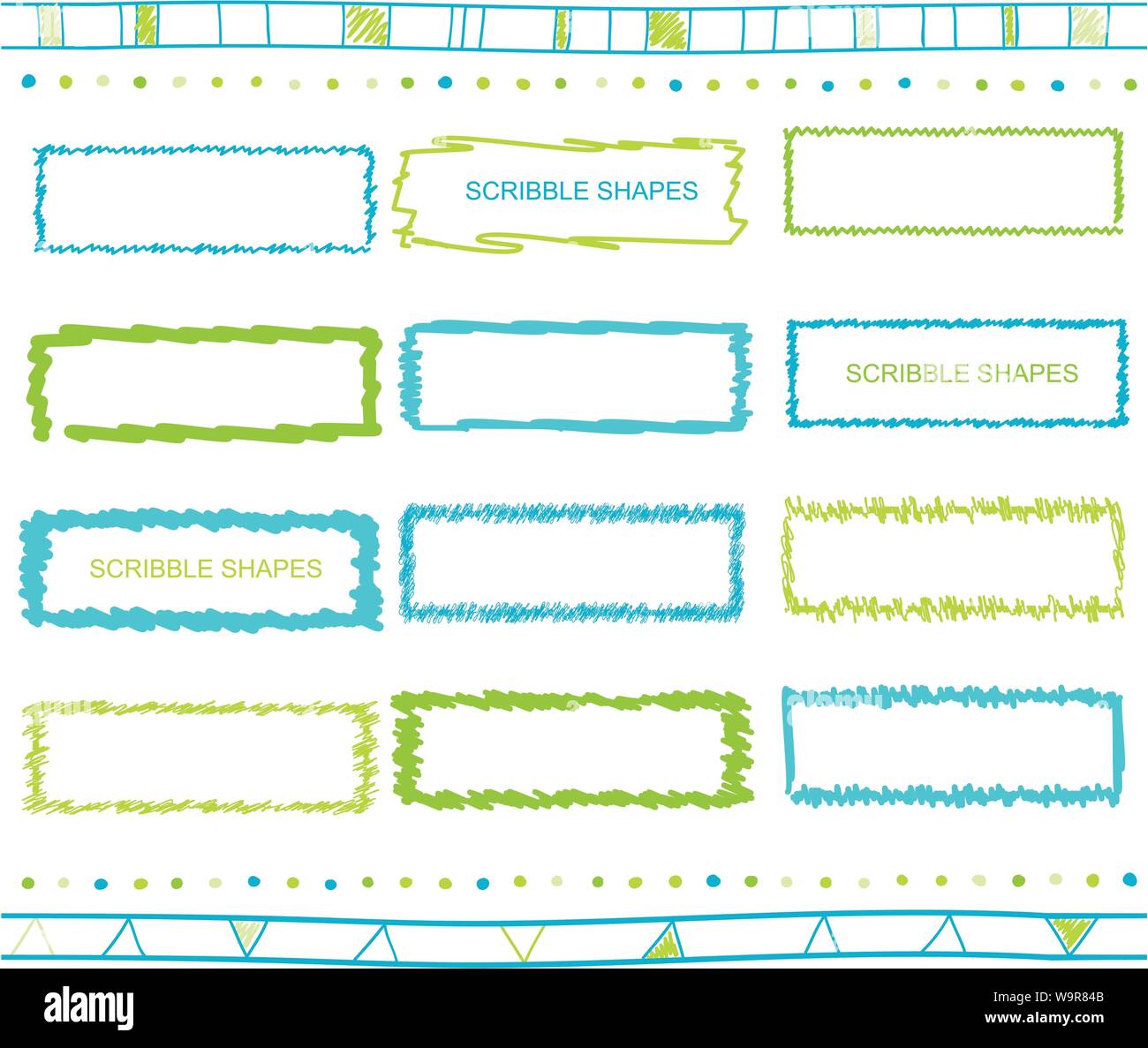 Vector collection of retro scribbled frames with hand drawn style of ...