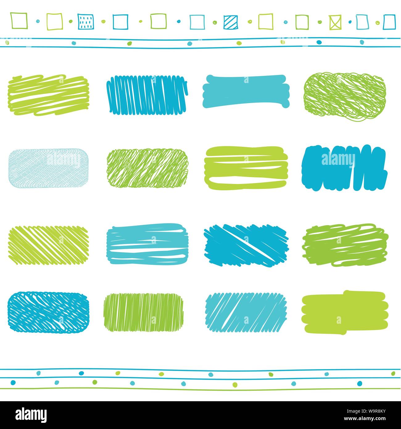 Vector collection of retro scribbled lines with hand drawn style of ...