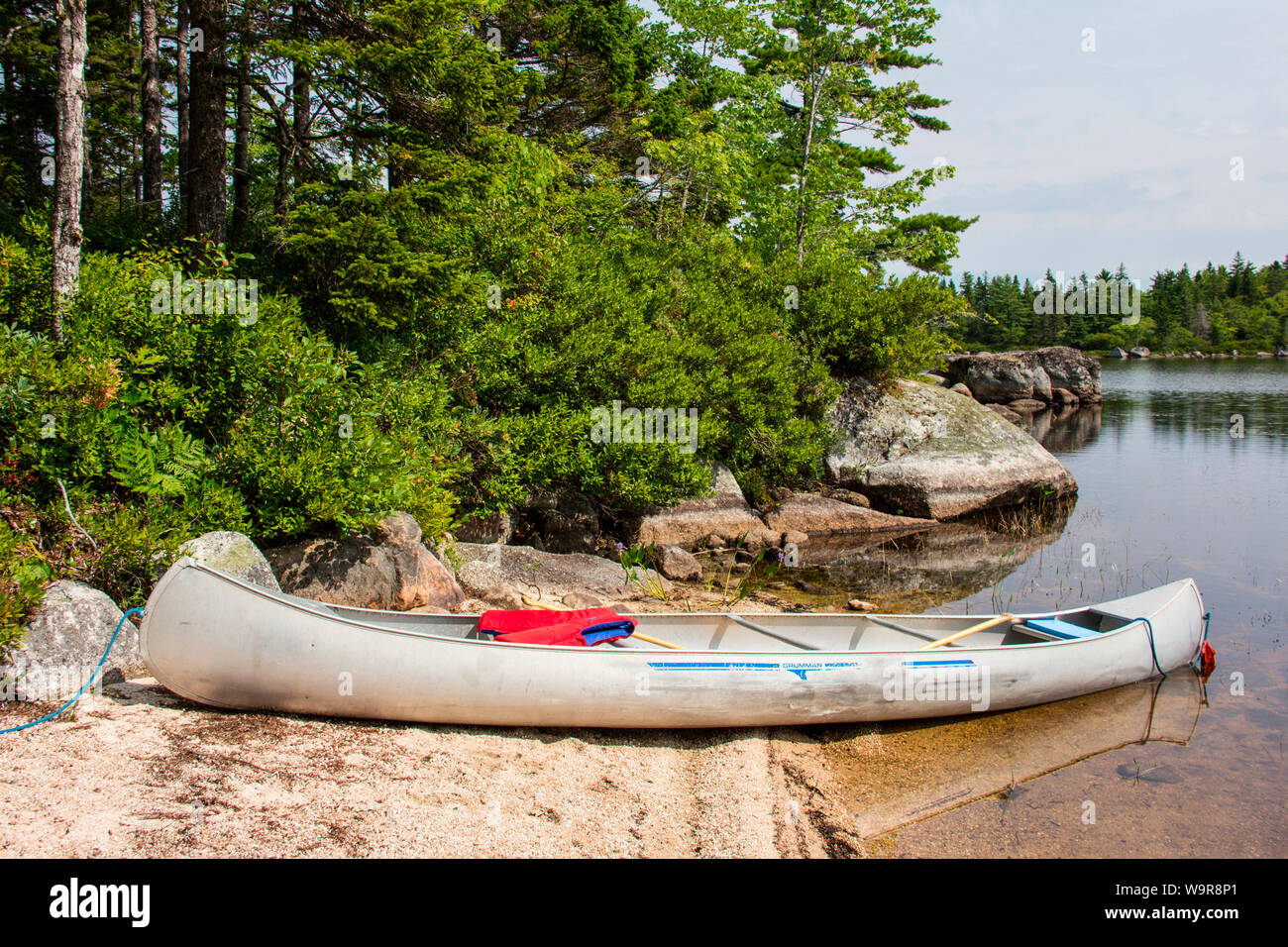 Canoe, Sandy Bottom Lake, Nova Scotia, Canada Stock Photo - Alamy