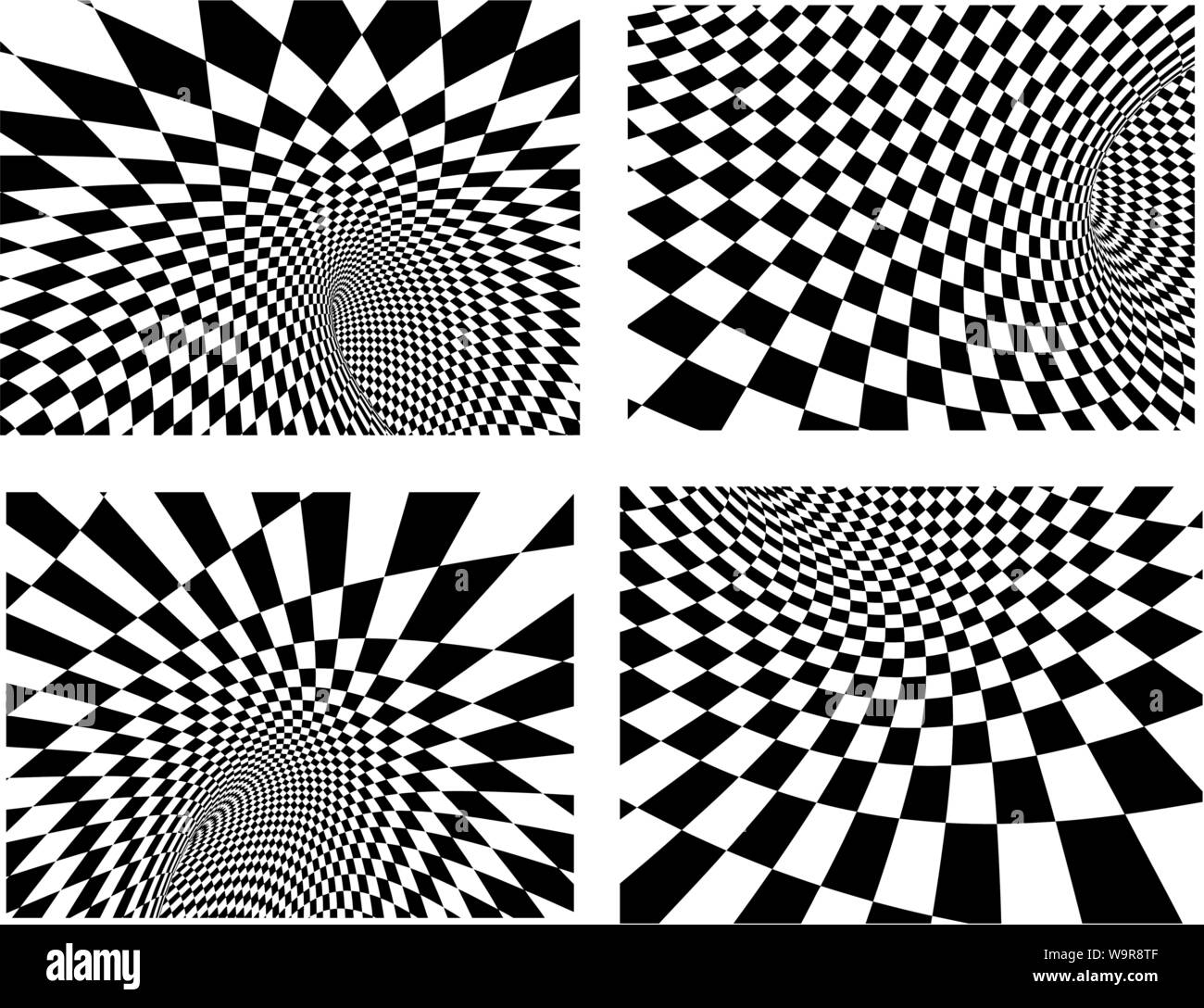 Collection of four abstract vector backgrounds with black and white ...