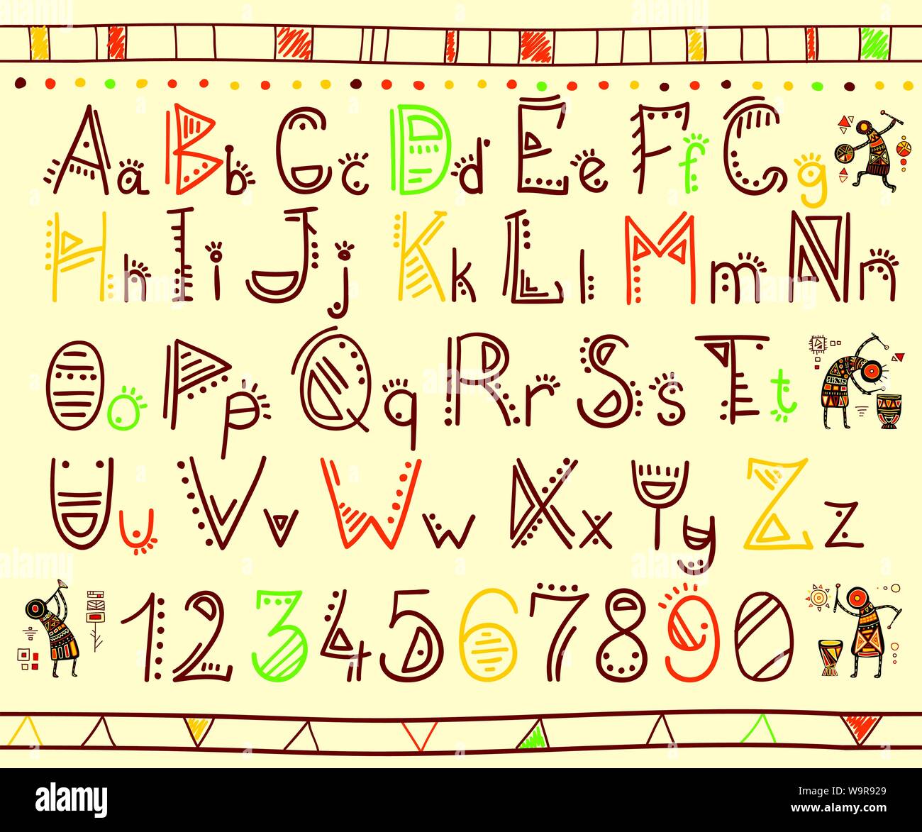 Vector alphabet in african ethnic style Stock Vector Image & Art - Alamy