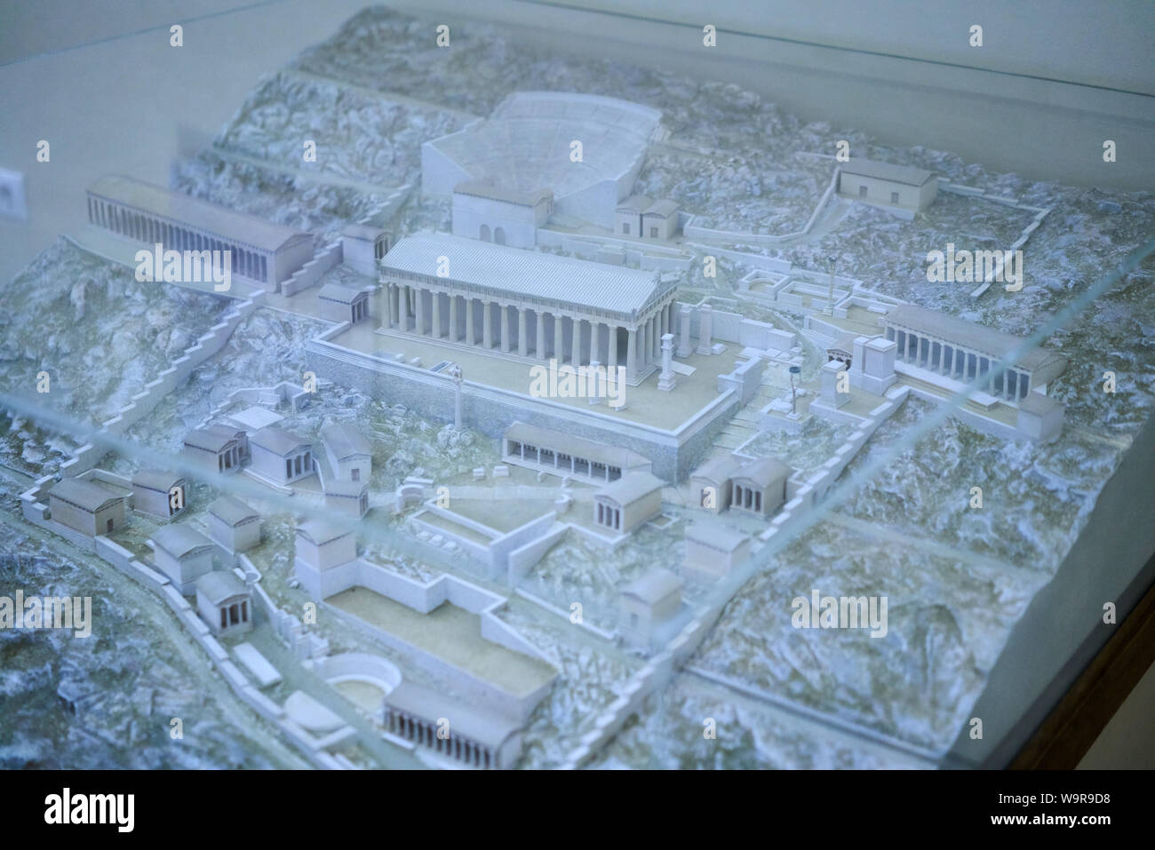 Model of the reconstructed Delphi on display in Delphi museum Stock ...