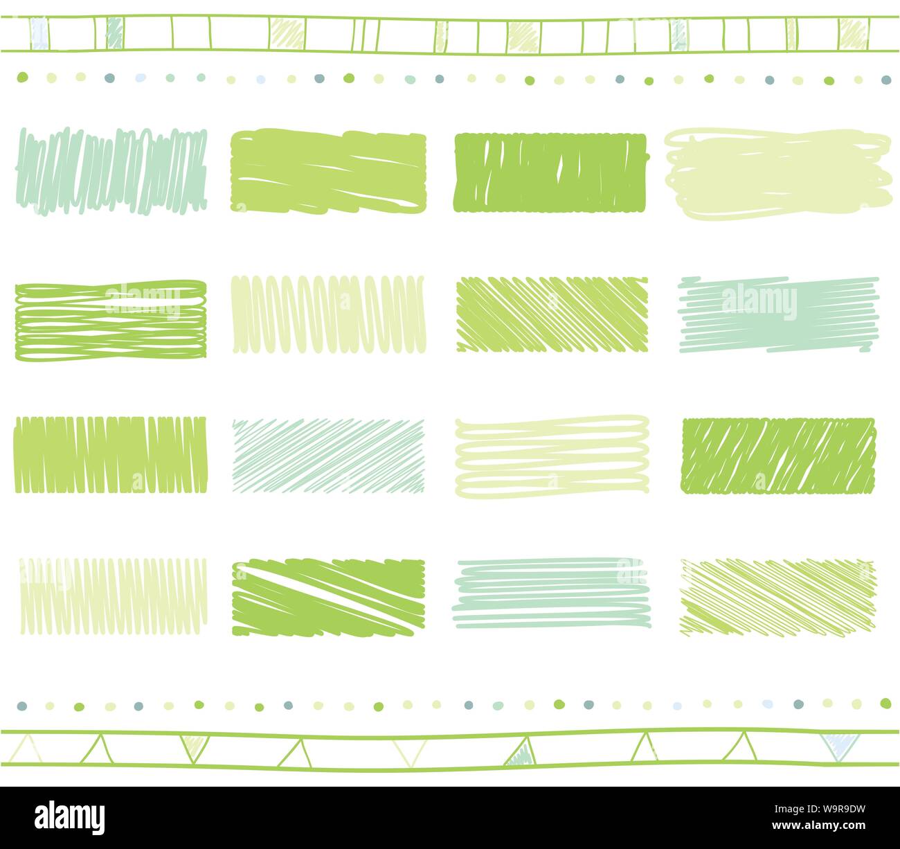 Vector collection of retro scribbled lines with hand drawn style of ...